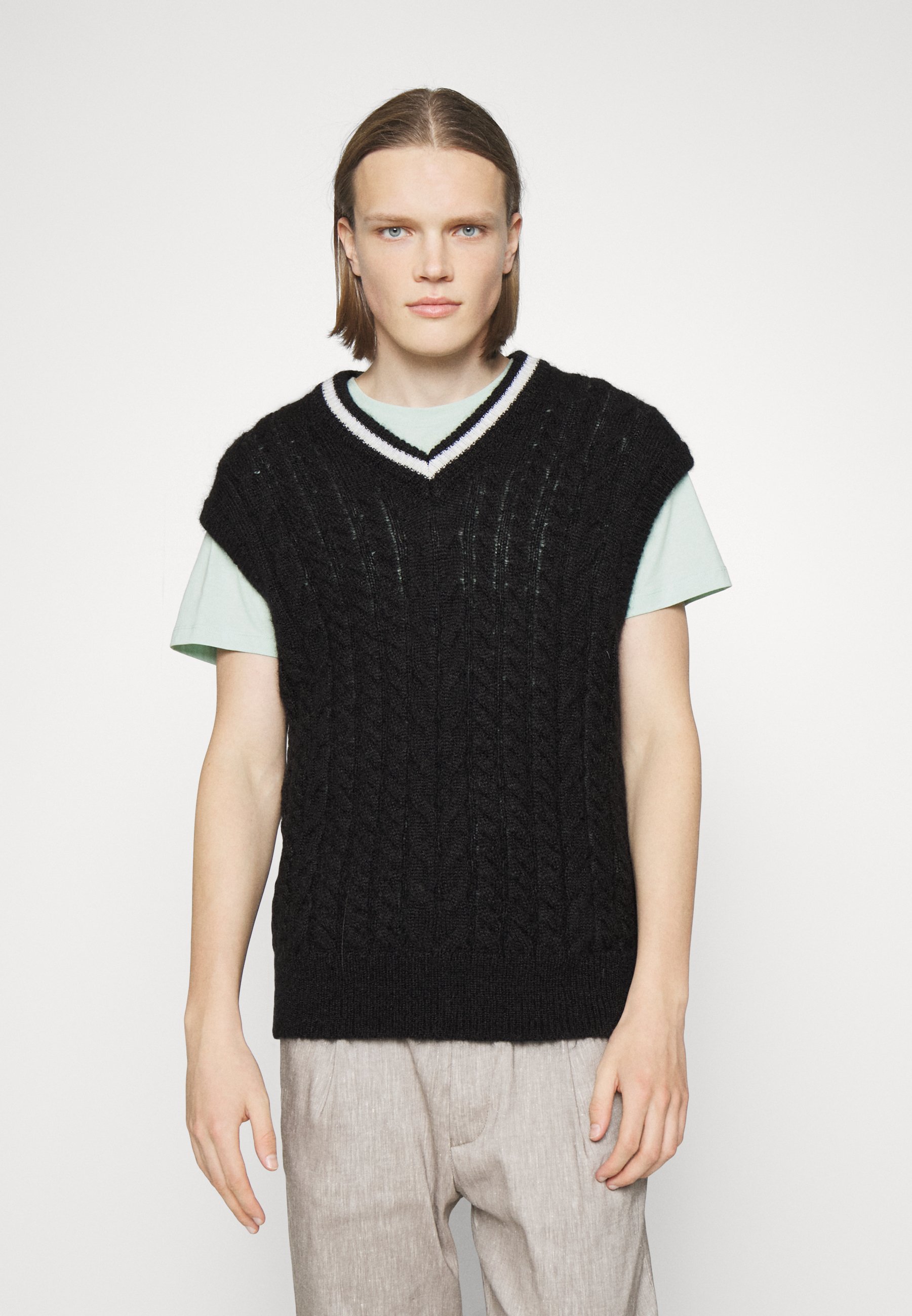Filippa K BRAIDED VEST - Strickpullover - black/schwarz - Zalando.ch
