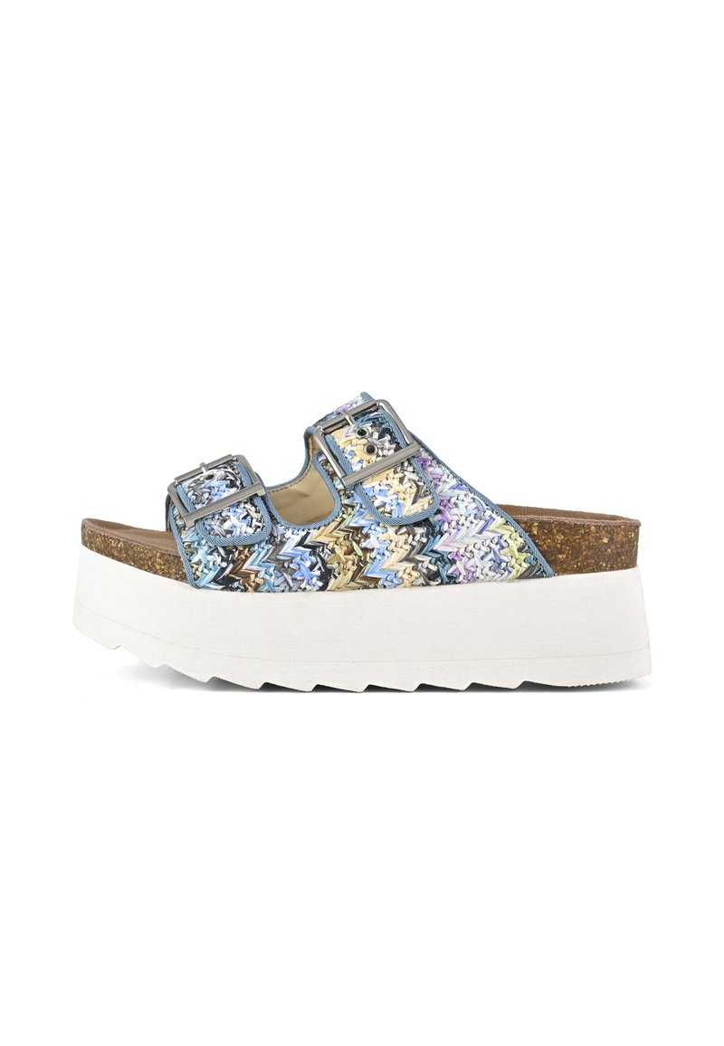 Colors of California Mules à talons - blue/blanc - ZALANDO.FR