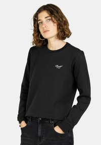 Reell LOGO CREWNECK - Sweatshirt - deep black/black - Zalando