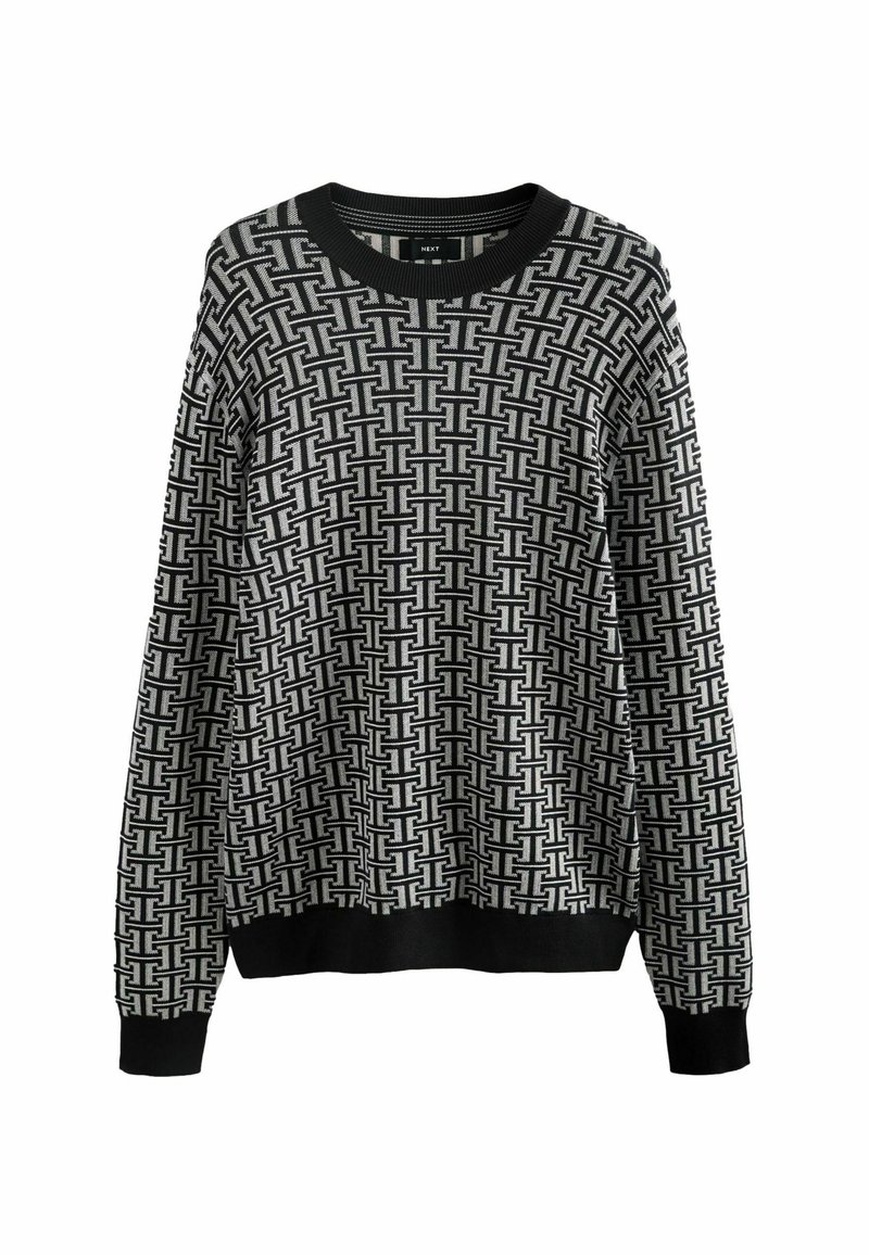 Next REGULAR FIT - CREW NECK - Jersey de punto - black grey/negro ...