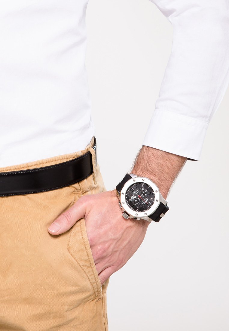 KYBOE KPS-001 GIANT 55 - Chronograph watch - silberfarben/schwarz/black ...