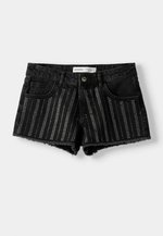 Bershka RHINESTONE - Farmer rövidnadrágok - black/fekete - Zalando.hu