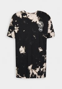 Brave Soul CITRIC - Print T-shirt - black bleach dye/optic white/black ...