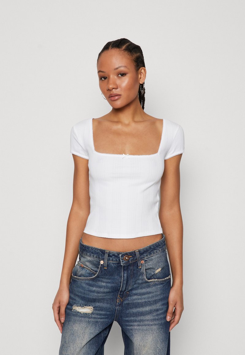 BDG Urban Outfitters OLIVIA PICOT SQUARE - T-Shirt basic - white/weiß - Zalando.de