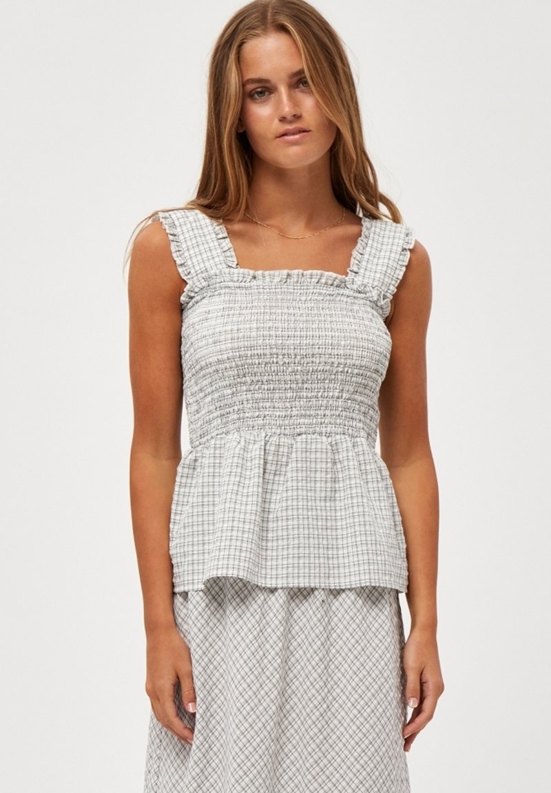 Minus MIVALENCIA TOP - Bluzka/biały - Zalando.pl