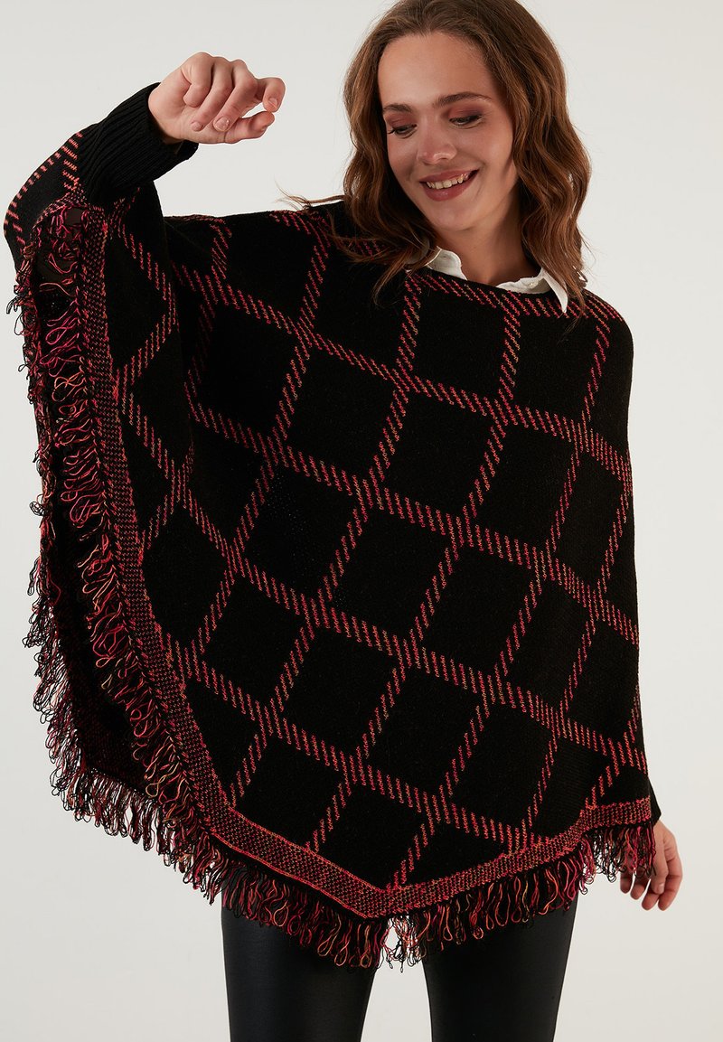 LELA REGULAR FIT - Viitta - black-red/punainen - Zalando.fi