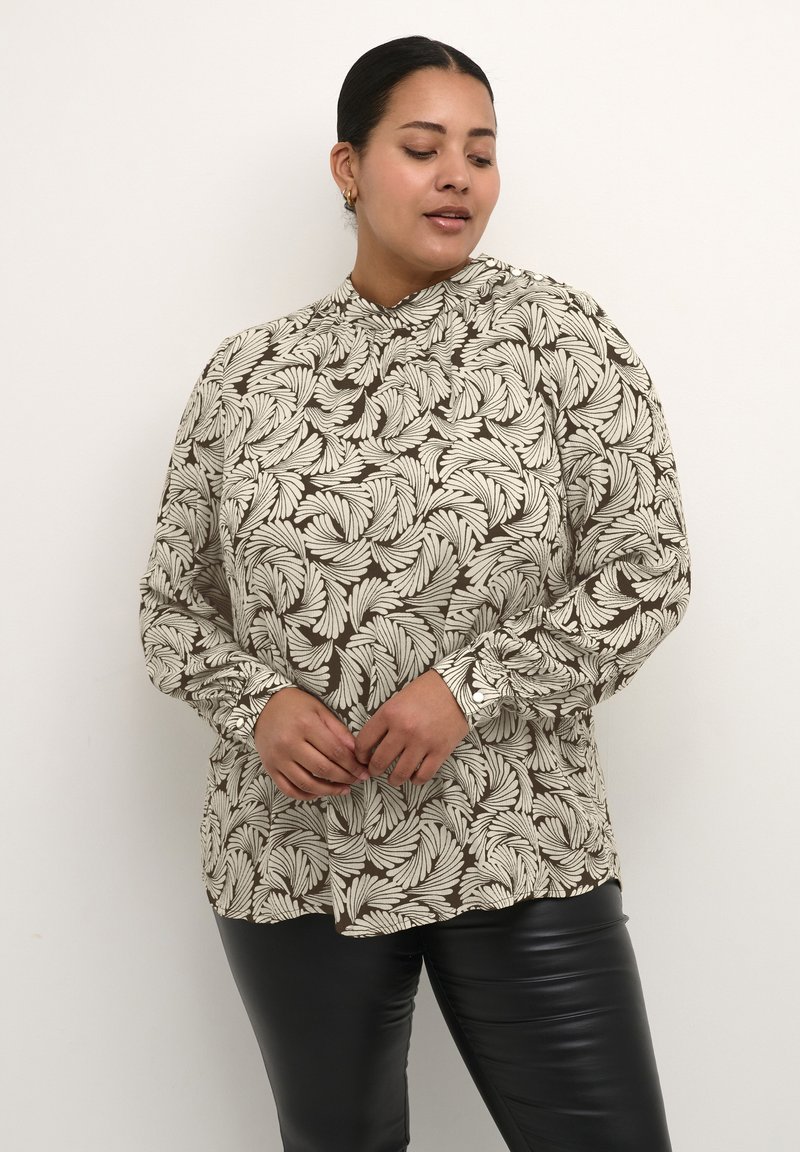 Kaffe Curve KCMARINA AMI - Blus - forest night fan print/mörkgrön ...