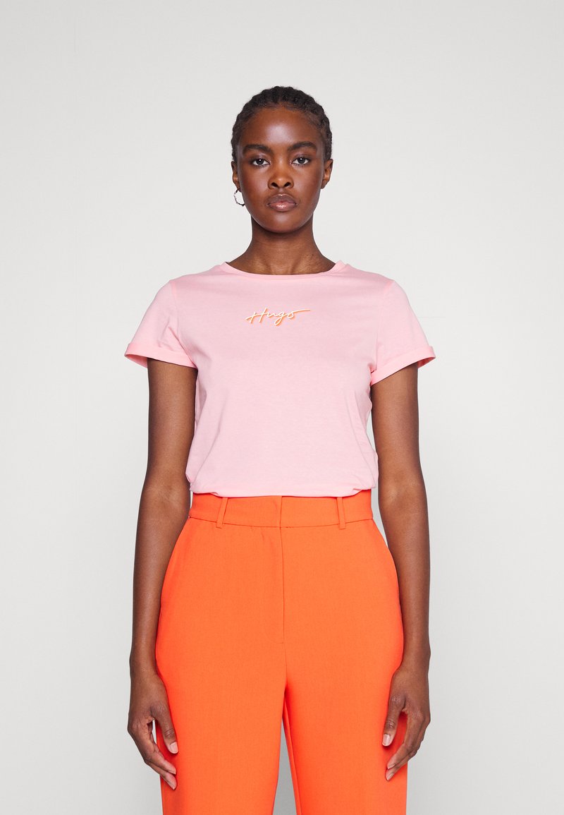 HUGO SLIM - T-Shirt print - light pastel pink/mehrfarbig - Zalando.de