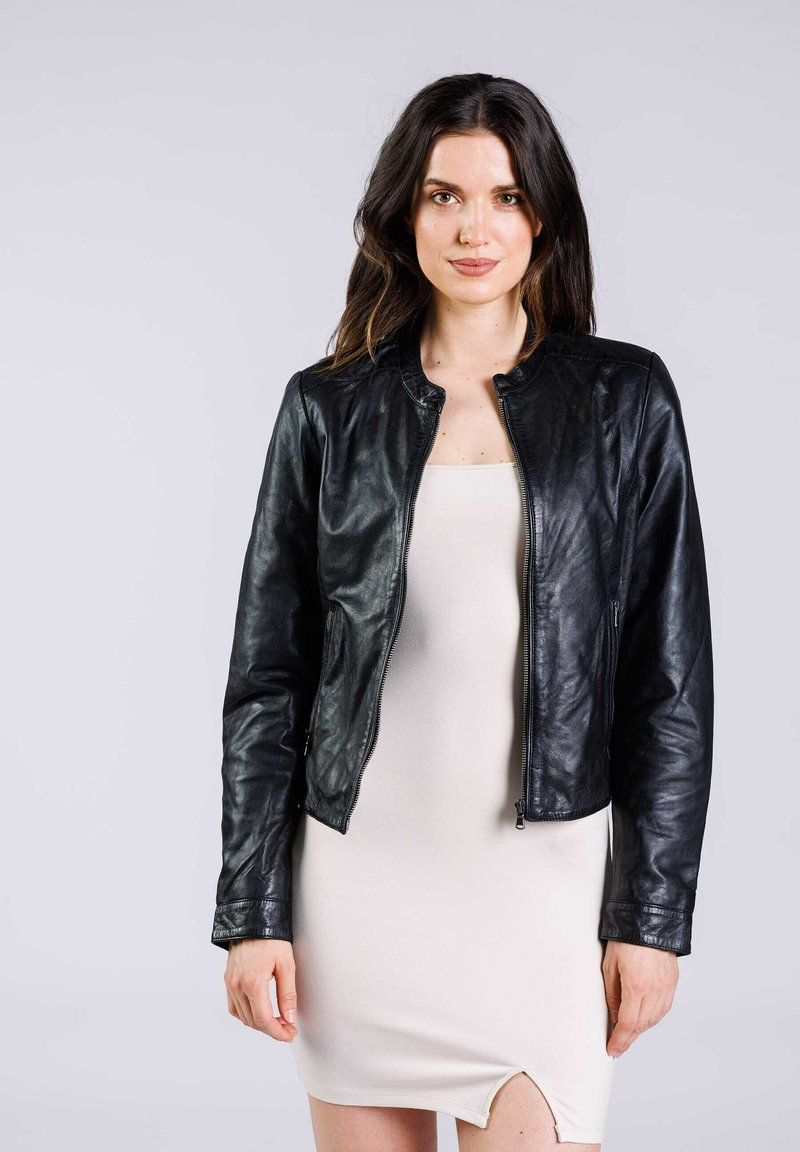 Freaky Nation Lederjacke - black/schwarz - Zalando.de