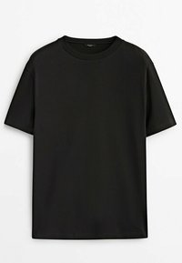 Massimo Dutti SHORT SLEEVE - T-Shirt basic - black/schwarz - Zalando.de