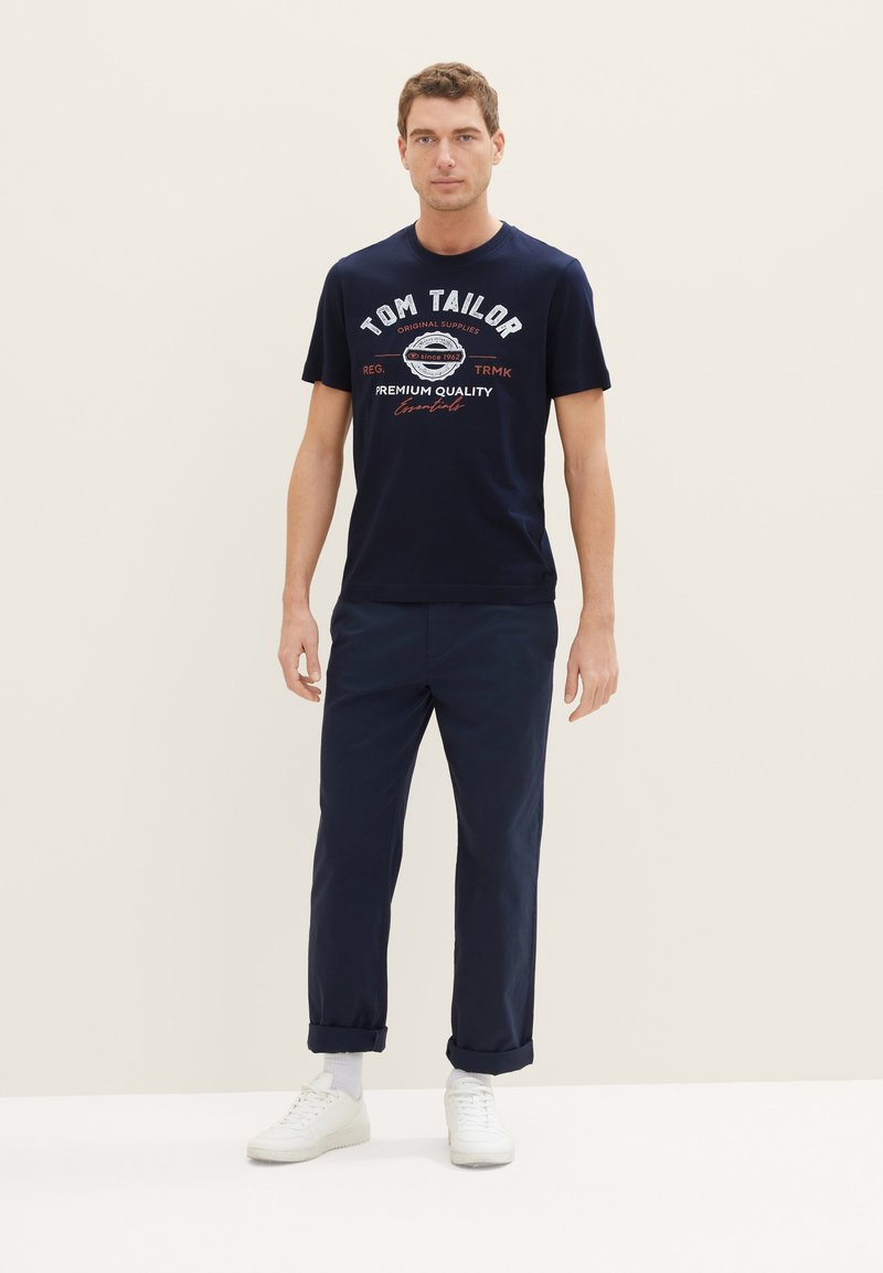 TOM TAILOR LOGO 2ER PACK - T-Shirt print - blau grau/blaugrau - Zalando.de