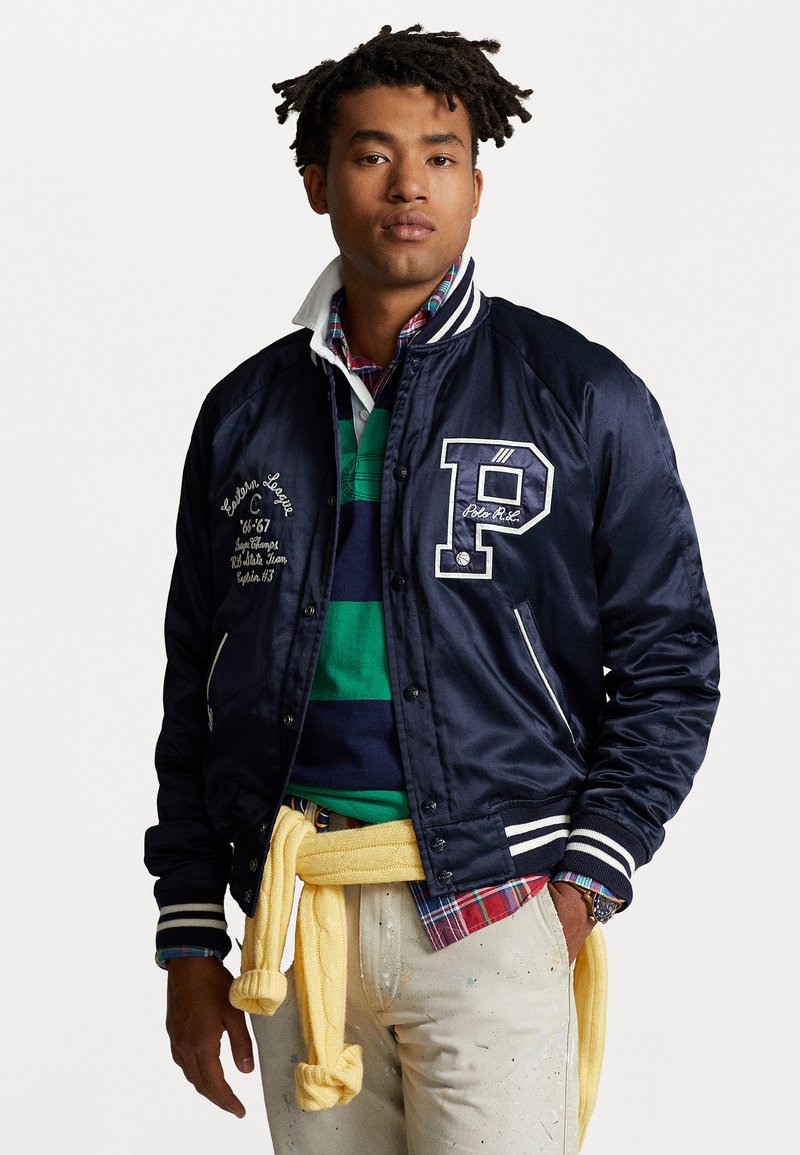 Polo Ralph Lauren VARSITY LINED - Blouson Bomber - aviator navy/bleu ...