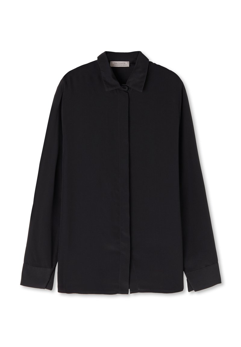 Falconeri BLOUSE WITH COLLAR - Hemdbluse - Black/schwarz - Zalando