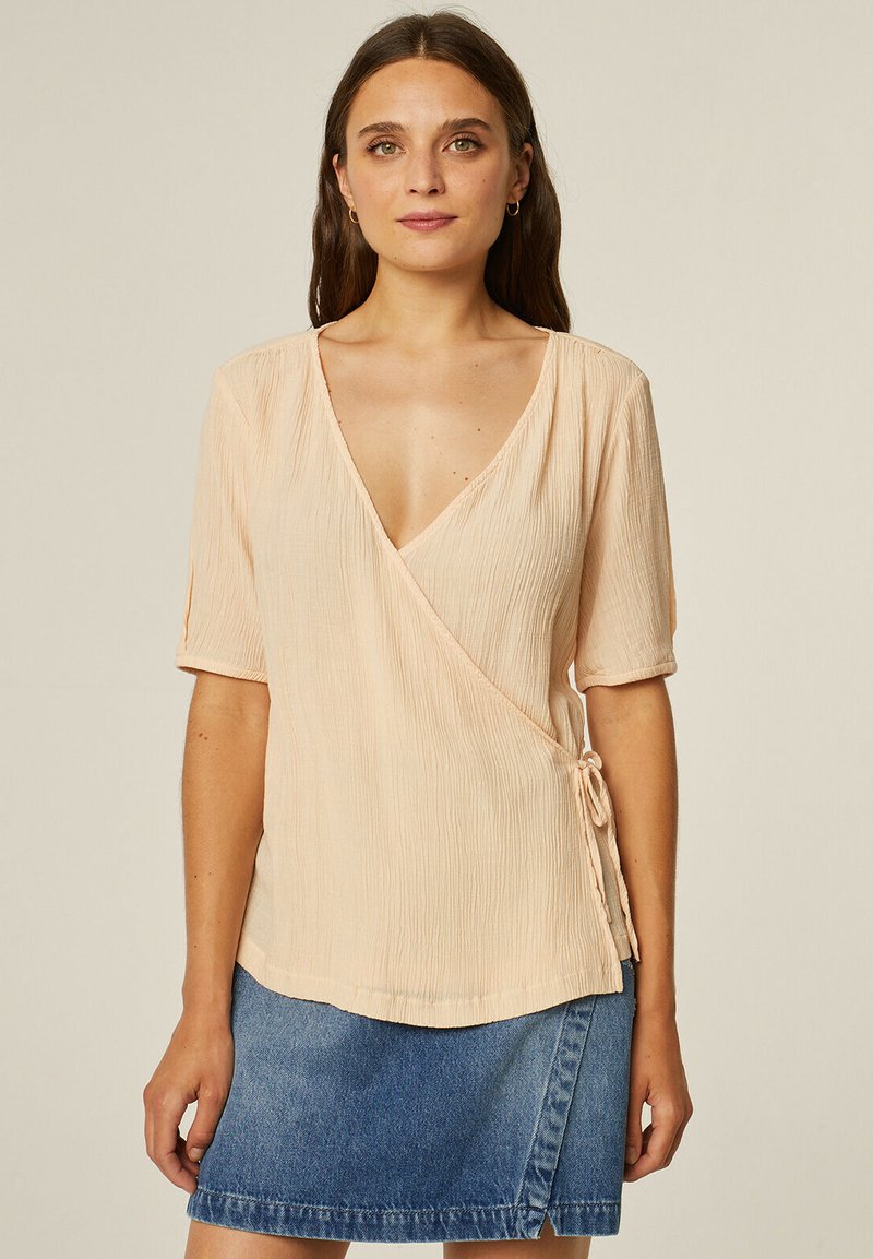 System Action WITH CROSSOVER V-NECKLINE - Bluse - off white/offwhite ...
