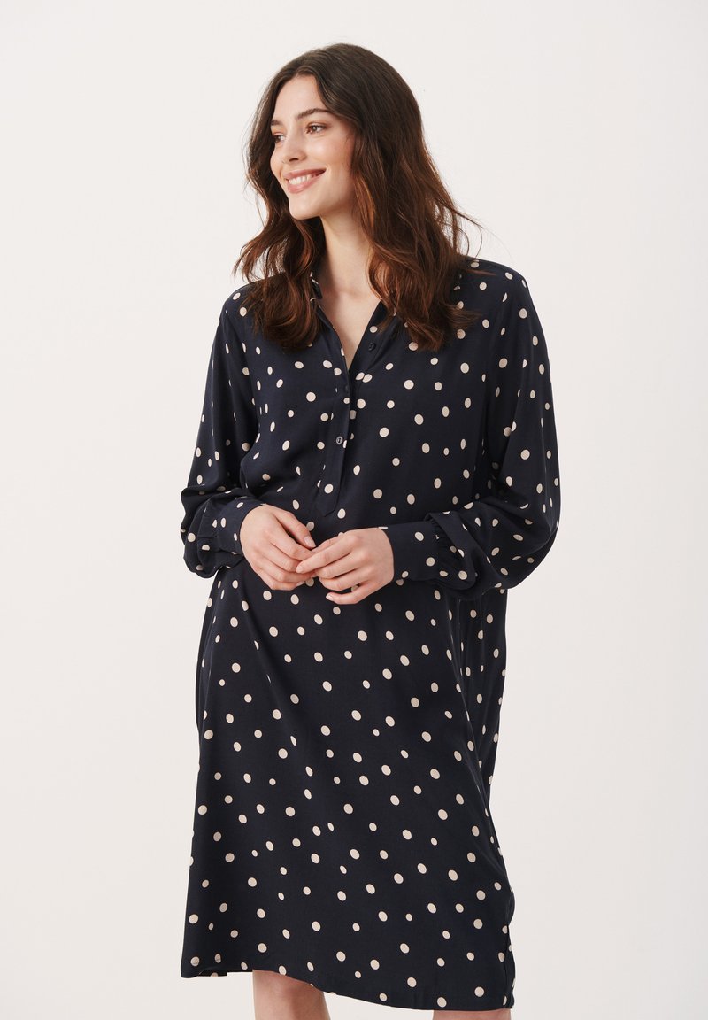 Part Two RABEAPW DR - Shirt dress - dark navy dot/dark blue - Zalando.ie