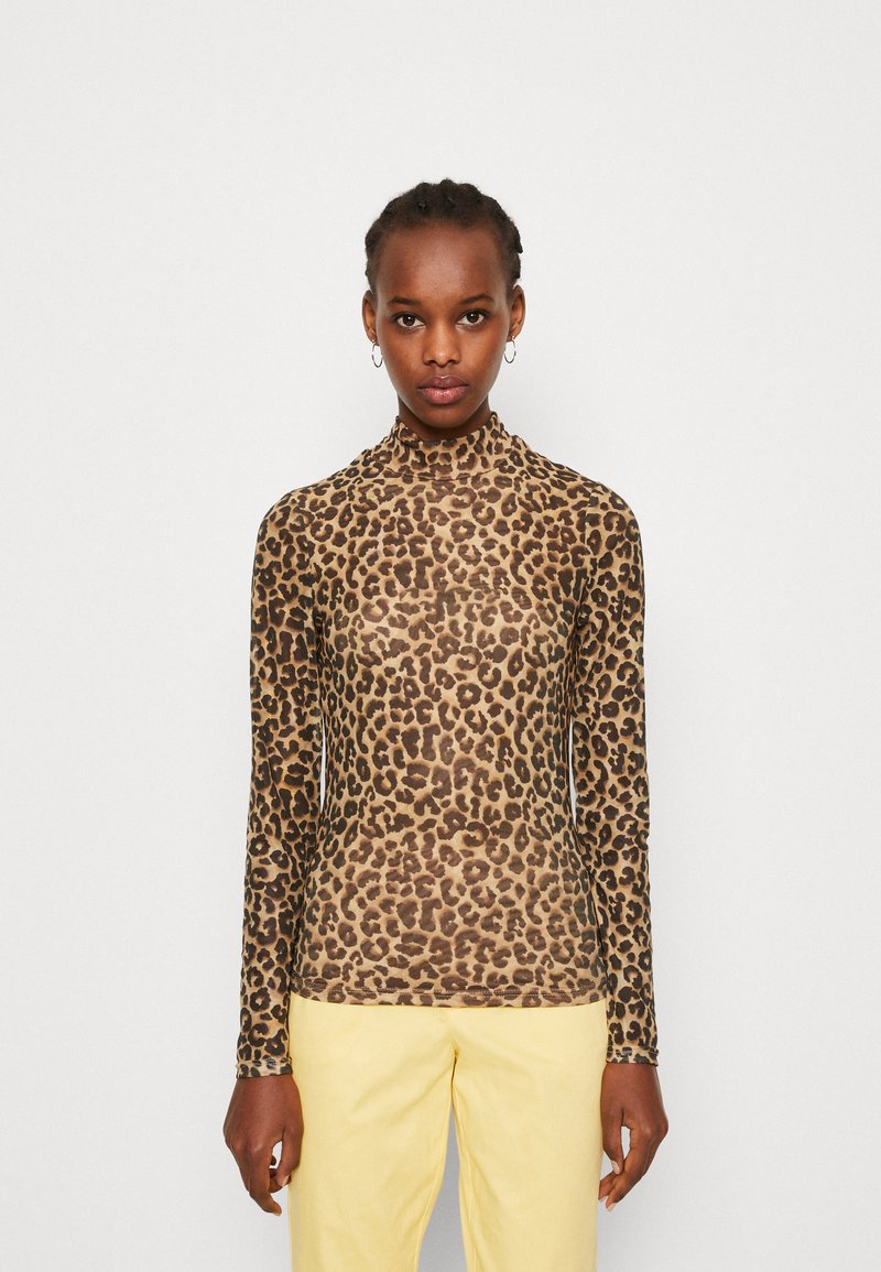 Colourful Rebel NEYO LEOPARD TURTLENECK - Langarmshirt - sand/braun ...