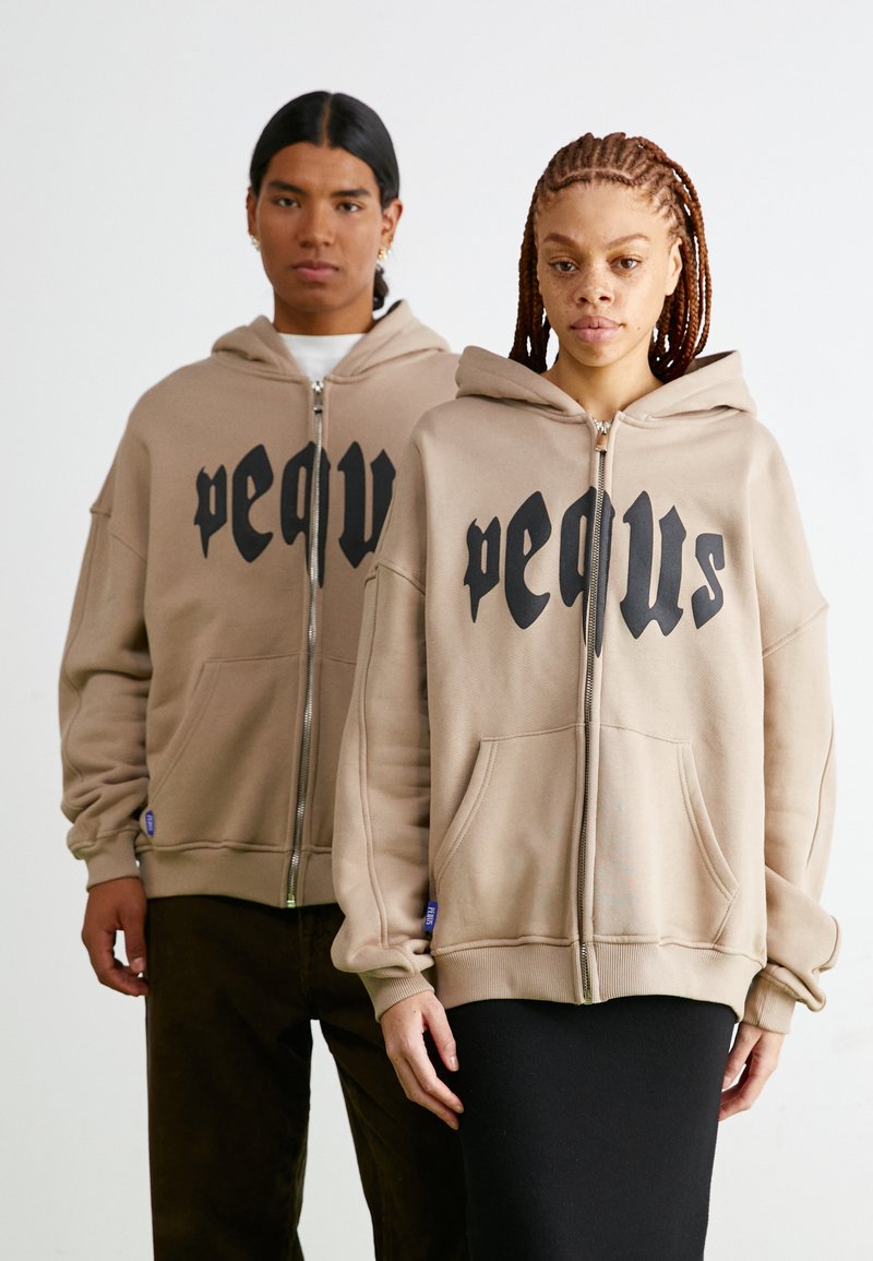 PEQUS MYTHIC LOGO ZIP HOODIE UNISEX - Sweatjacke - mocha/taupe - Zalando.de