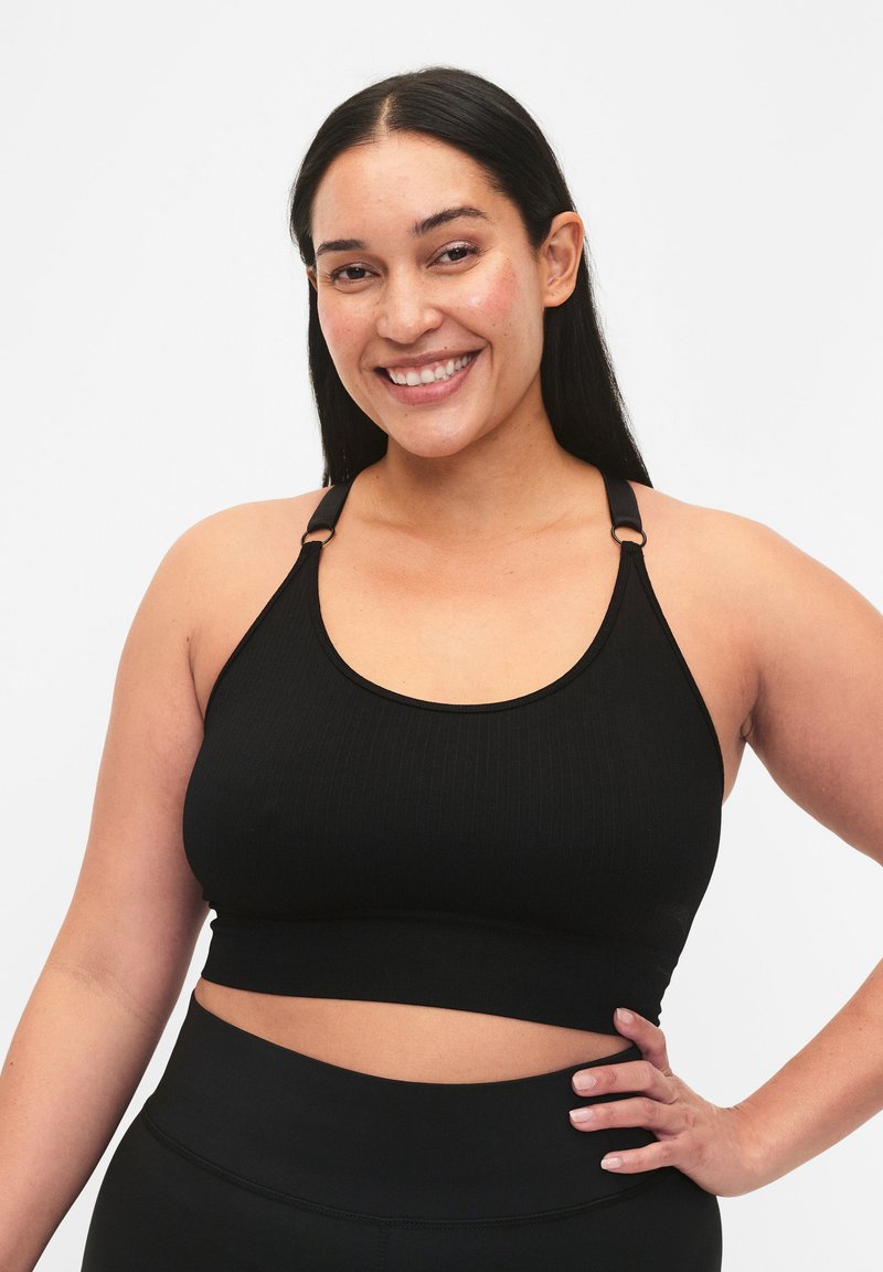 Active by Zizzi SEAMLESS SPORT IN QUALITÄT - Alustoppi - black/musta ...