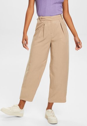 s.Oliver CULOTTE MIT BUNDFALTEN - Stoffhose - summer black/dunkelblau ...