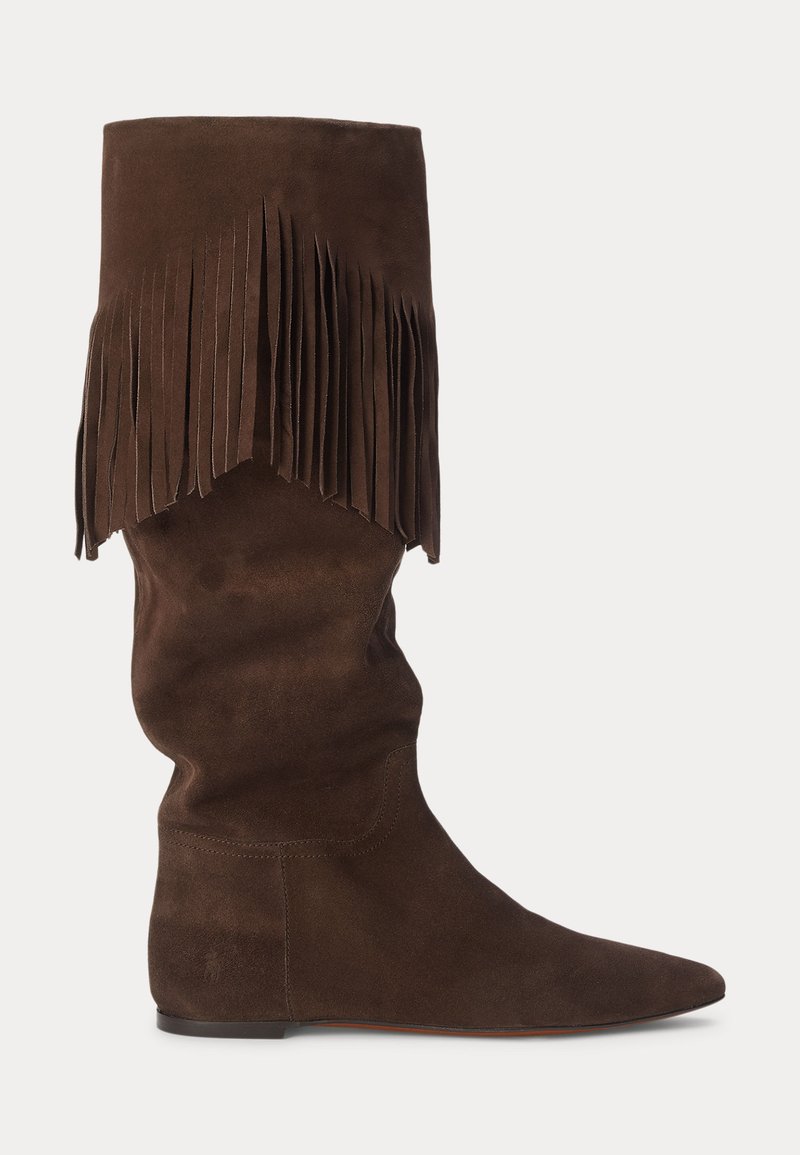Polo Ralph Lauren FRINGE TRIM SUEDE TALL BOOT - Cowboy/Biker boots ...