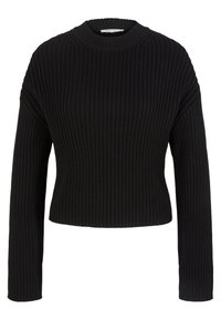 TOM TAILOR DENIM MIT RUND - Strickpullover - deep black/schwarz ...