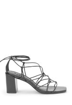 Next SIGNATURE LEATHER CAGED KNOT BLOCK HEELS - Sandals - black - Zalando