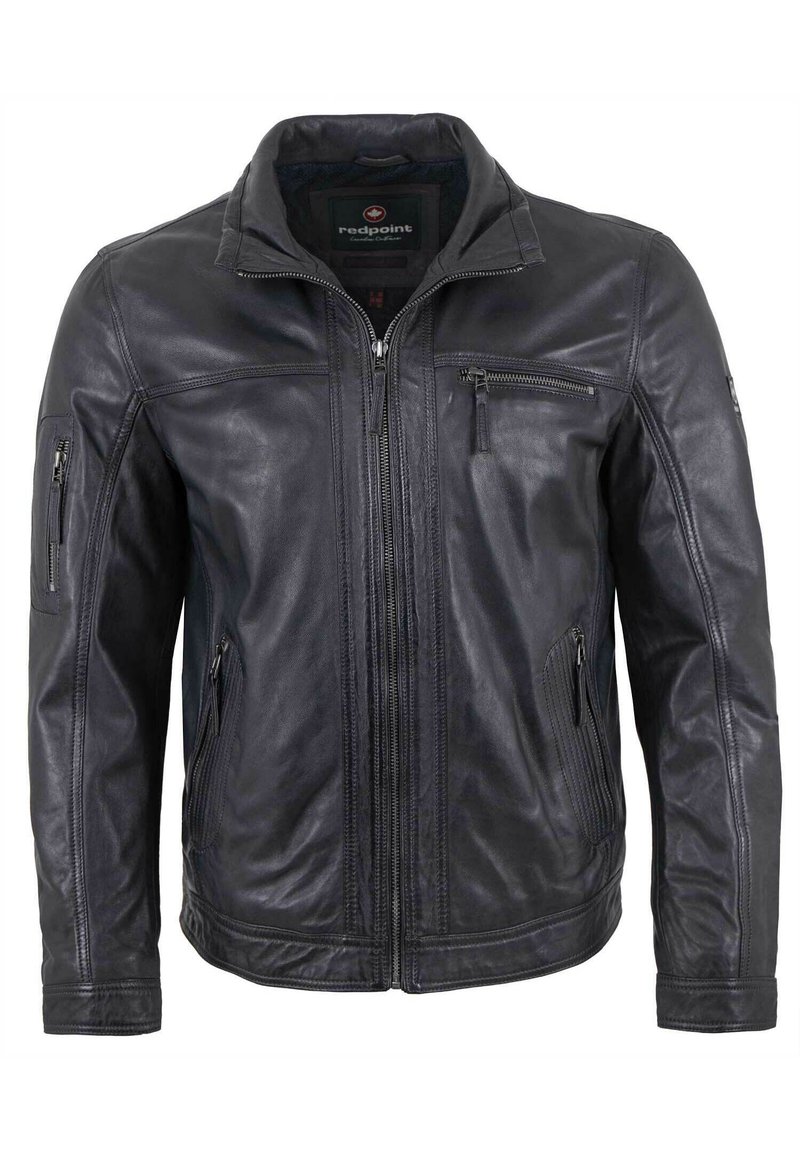 Redpoint BRICE - Lederjacke - dunkelblau - Zalando.de