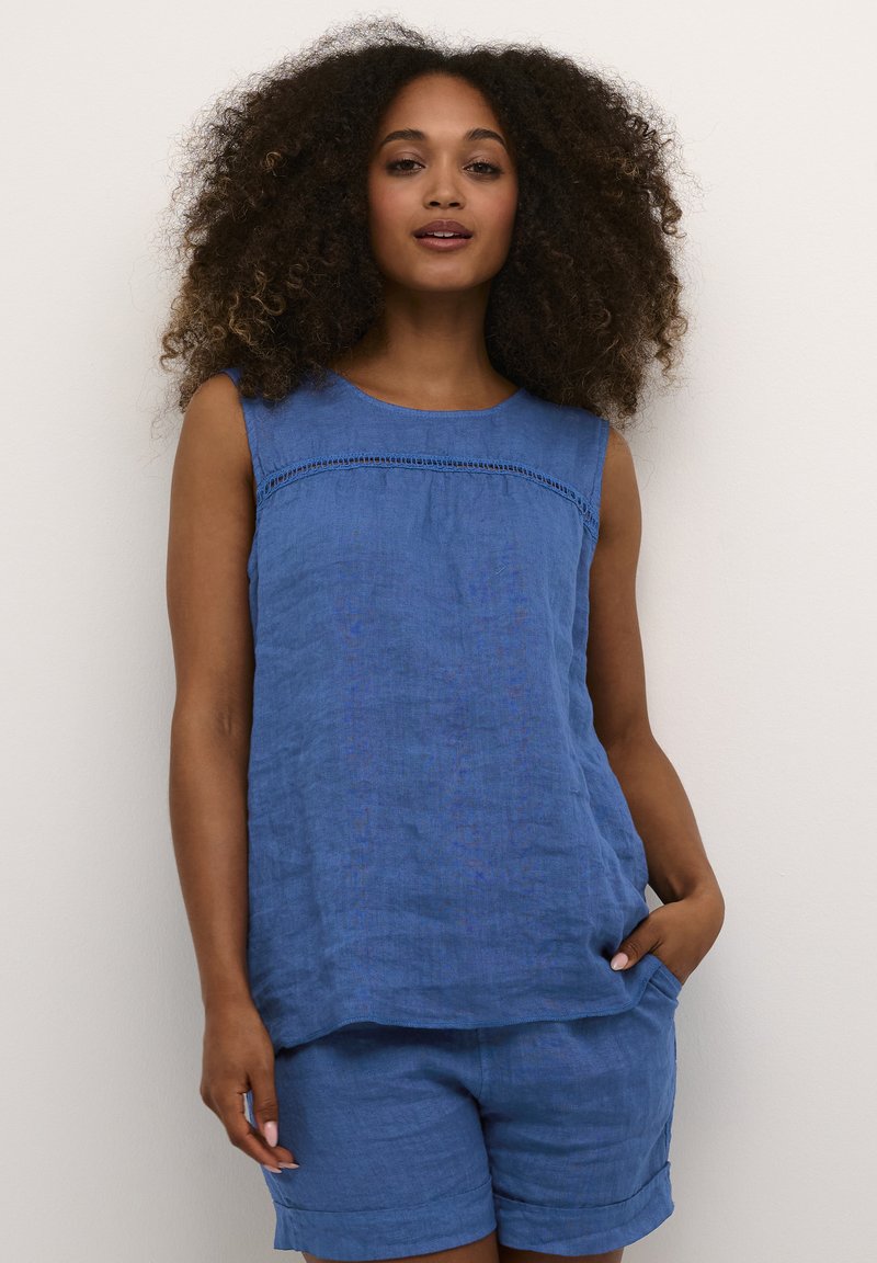 Cream CRPINA - TOP LINEN - Top - federal blue/blue - Zalando.ie