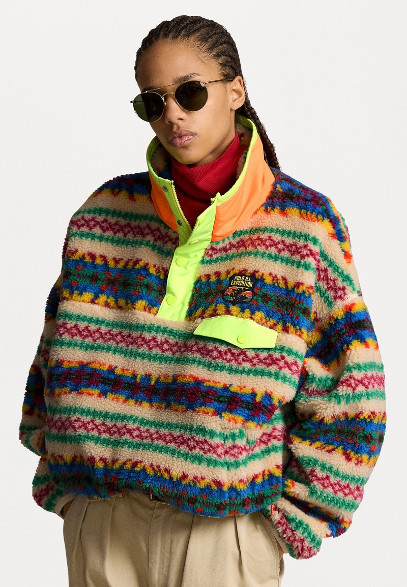 Polo Ralph Lauren FAIR ISLE HIGH-PILE FLEECE MOCKNECK - Fleece trui ...