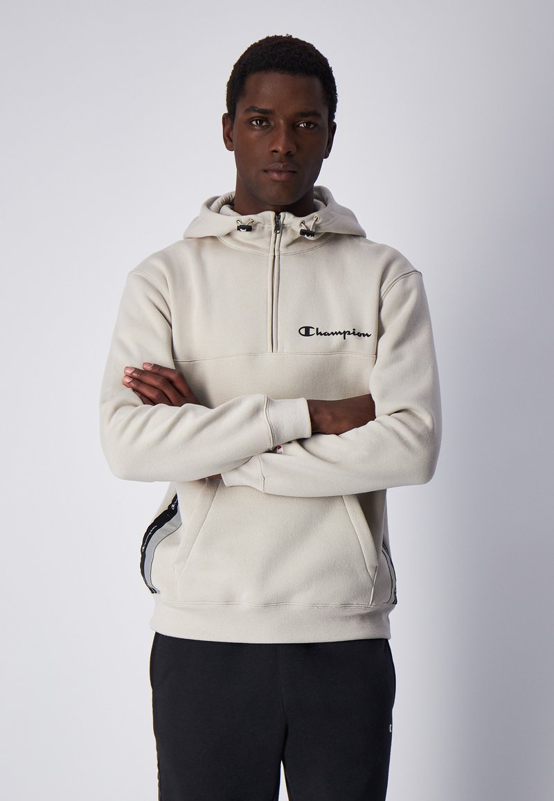 Champion HALF ZIP AMERICAN TAPE - Jersey con capucha - beige - Zalando.es