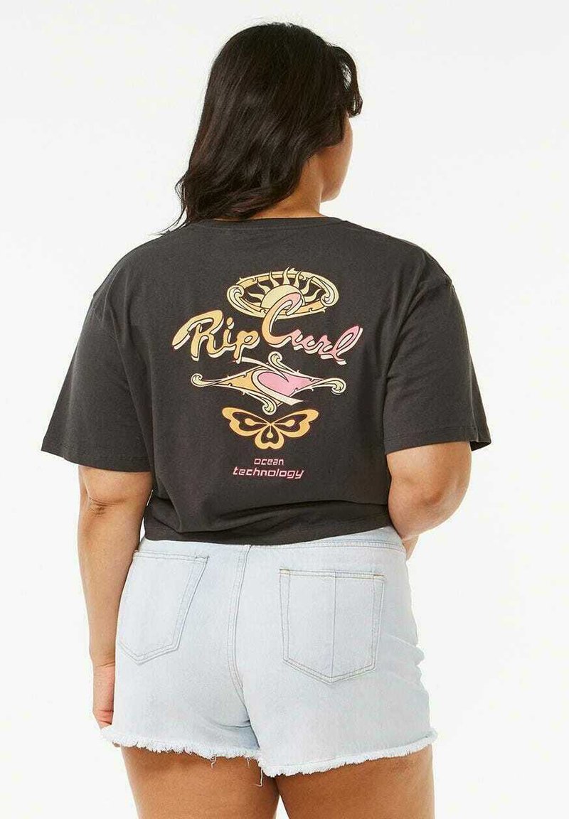 Rip Curl ROLLING - T-Shirt print - washed black/anthrazit - Zalando.at