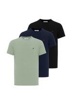 Moxx Paris SEZER 3 PACK - Jednoduché tričko - green navy black/zelená ...