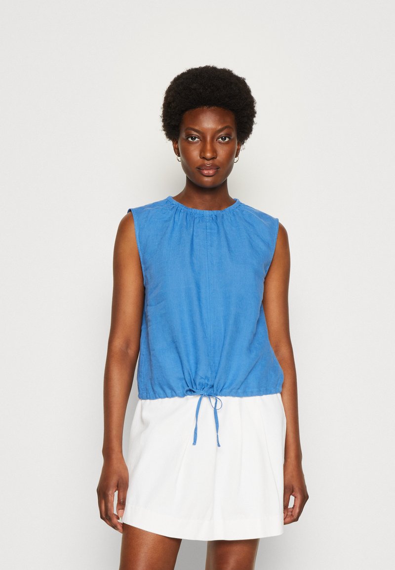 Marc O'Polo HIGH CREW NECK WITH GATHERING STRINGS AT HEM - Bluse ...