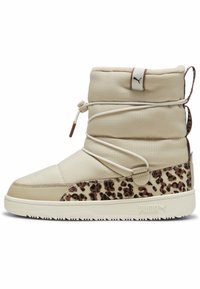 Puma SNOWBAE ANIMAL - Winter boots - putty black-brown mushroom/beige ...