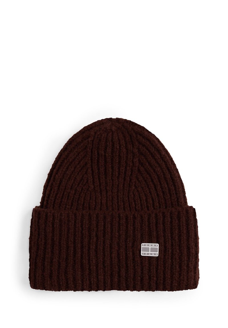 Tommy Jeans ELEVATED HERITAGE BEANIE - Beanie - rich brown/brown ...