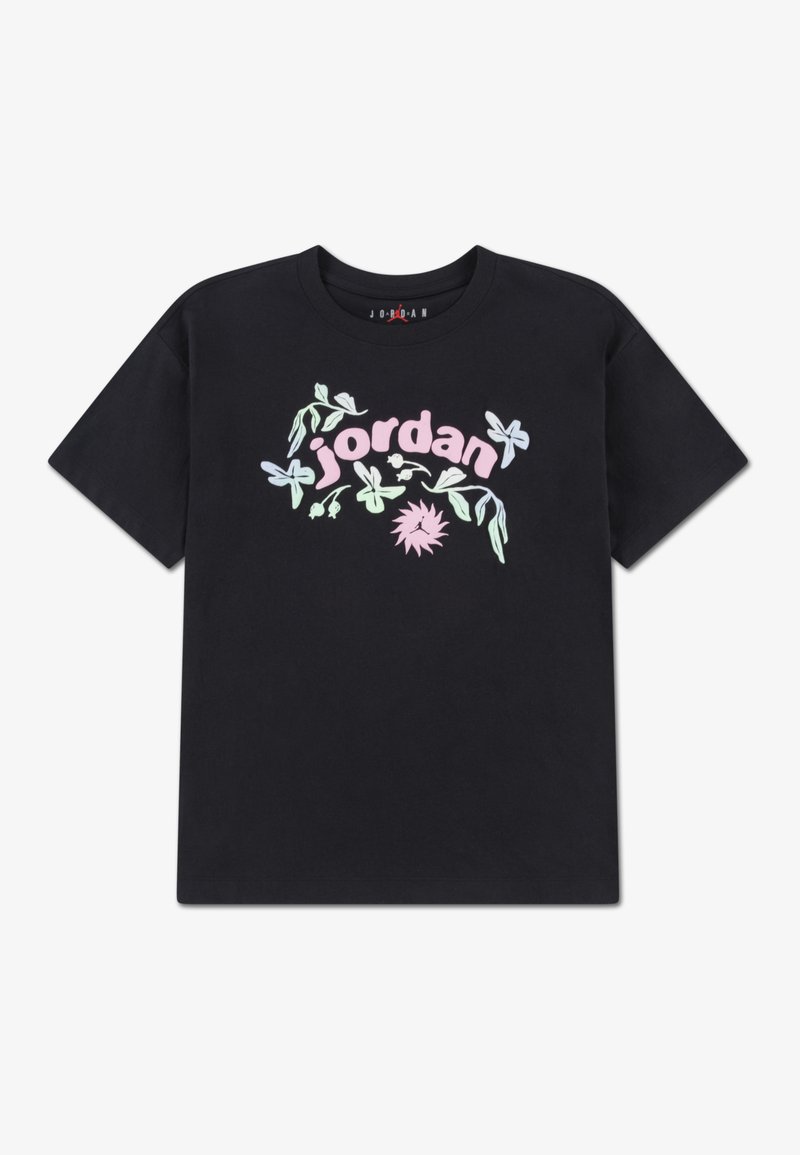 Jordan JORDAN PUFF FLORAL - Triko s potiskem - black/černá - Zalando.cz