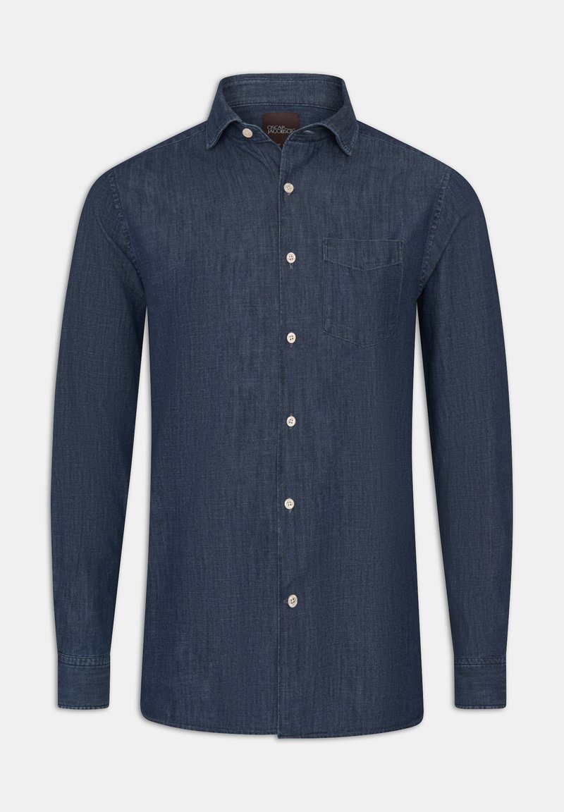 Oscar Jacobson REG FIT WIDE SPREAD C DARK - Skjorta - midnight blue/blå ...