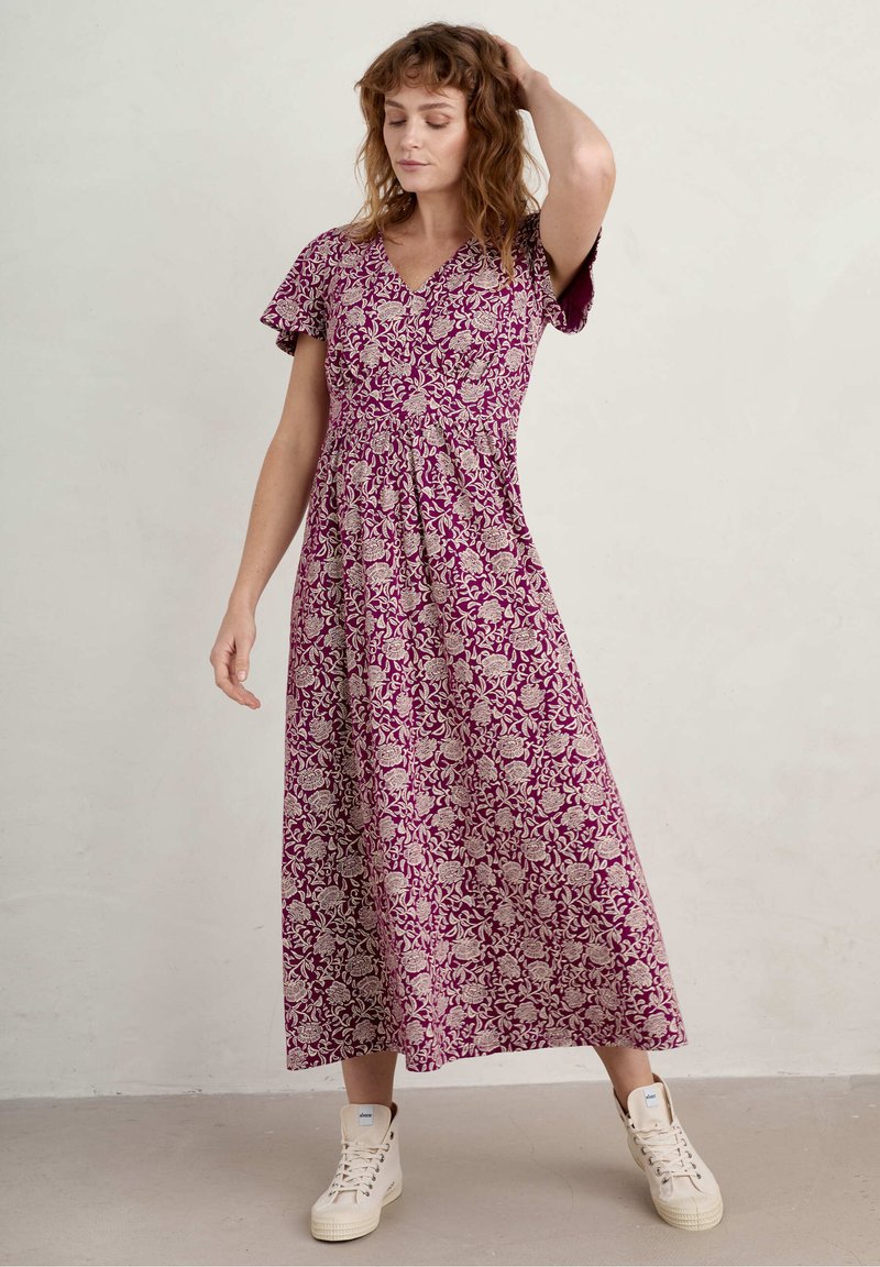 Seasalt Cornwall CHATEAUX - Robe longue - trailing woodblock cassis ...