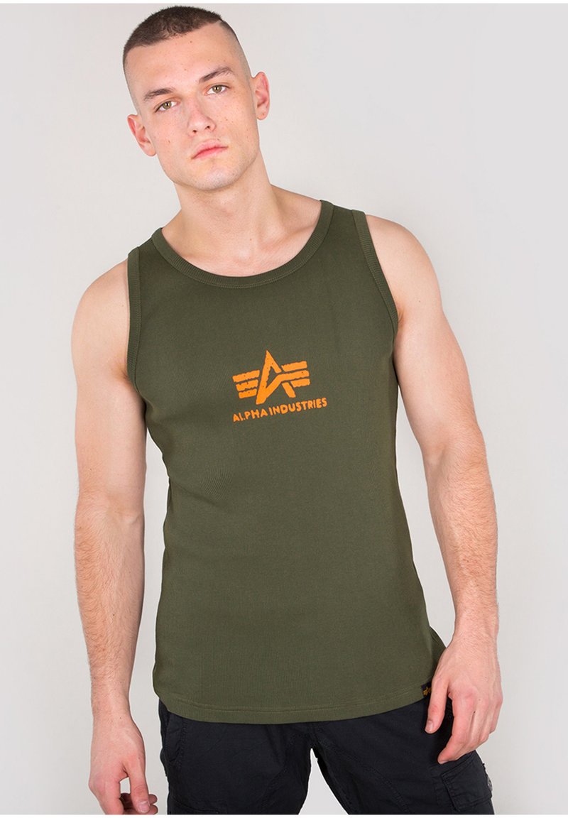 Alpha Industries LOGO TANK - Top - dark green/oliva - Zalando.it