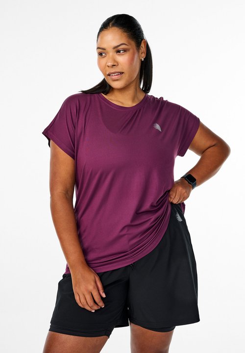 Active by Zizzi KORTÆRMET MED V-UDSKÆRING - T-paita - night sky/sininen - Zalando.fi