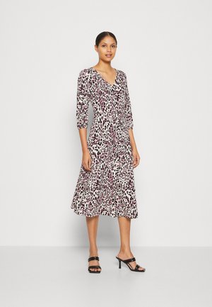 Lauren Ralph Lauren MUNZIE ELBOW SLEEVE DAY DRESS - Vestito di maglina - navy/burgundy multi/blu ...