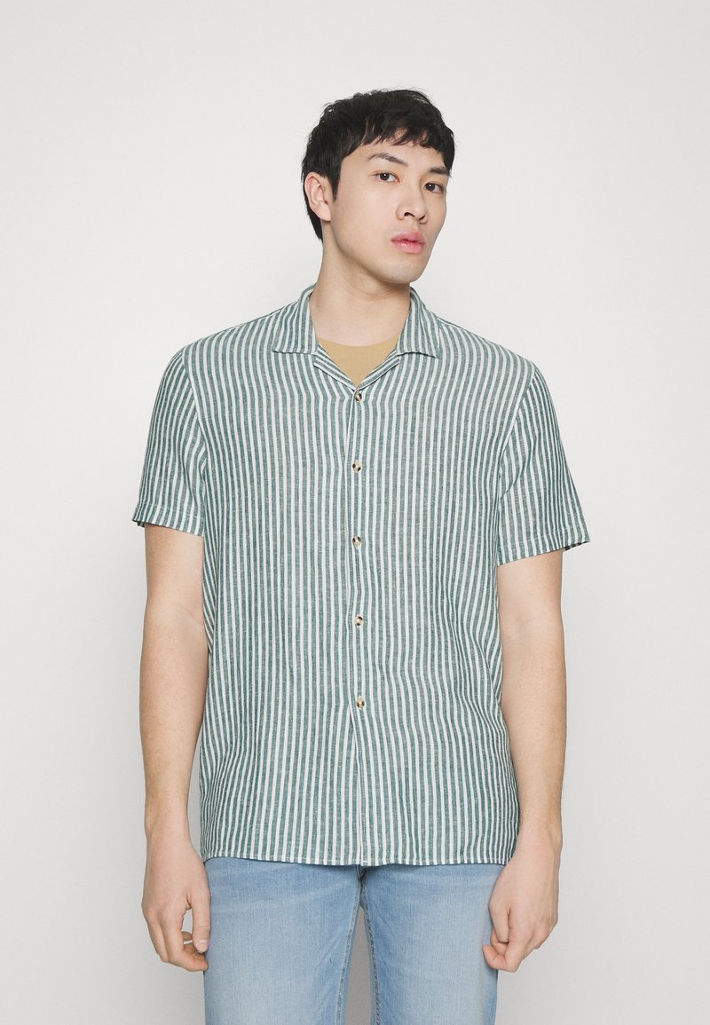 Pier One SHIRT-LINEN BLEND - Skjorte - teal/petroleumsblå - Zalando.no
