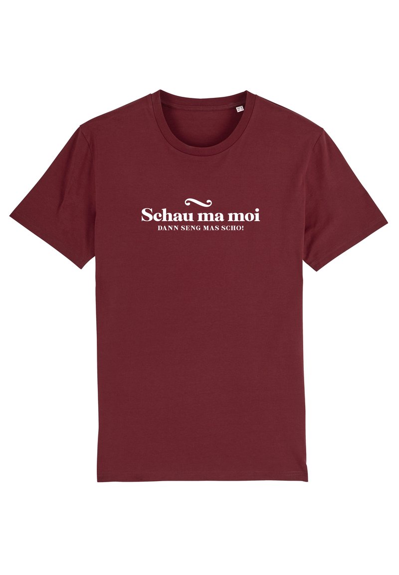 watapparel SCHAU MA MOI DANN SENG MAS SCHO - T-Shirt print - burgundy ...