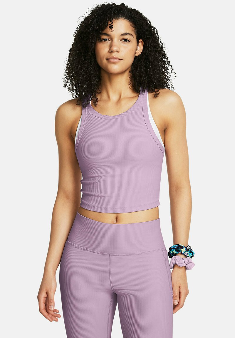 Under Armour SLEEVELESS MERIDIAN CROP TANK - Top - purple ace/viola ...