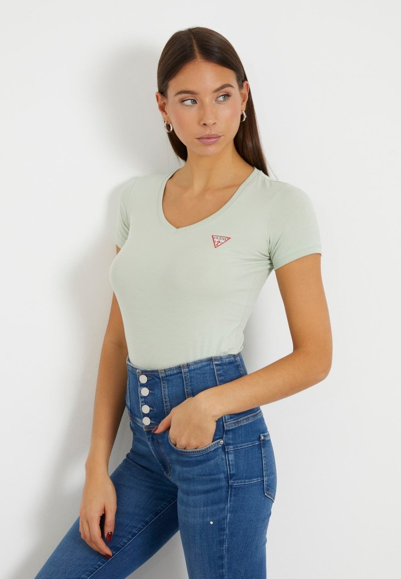 Guess MINI TRIANGLE - T-shirt basique - hellgrün/vert clair - ZALANDO.FR