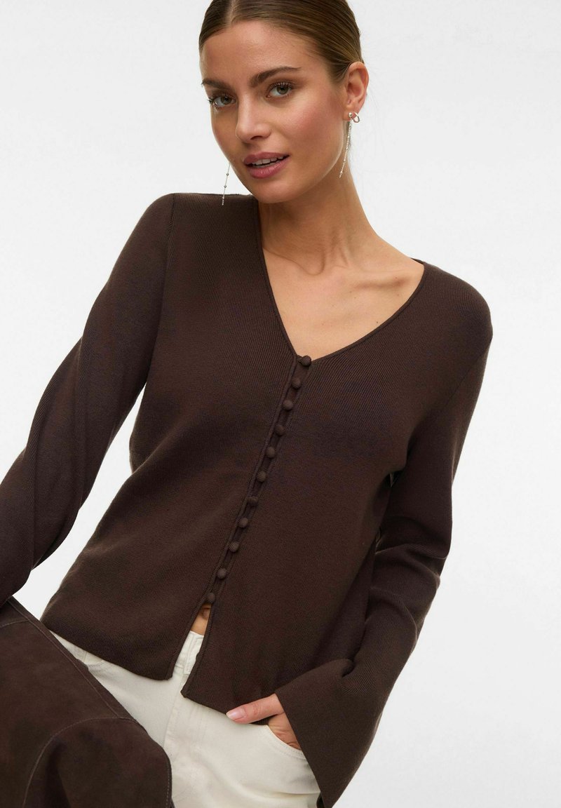 Vero Moda Cardigan - chocolate torte/mottled brown - Zalando