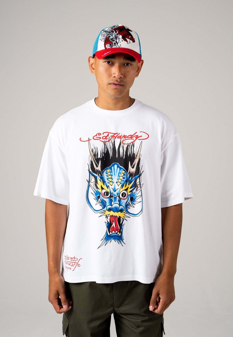Ed Hardy OVERSIZE - Print T-shirt - white - Zalando.ie