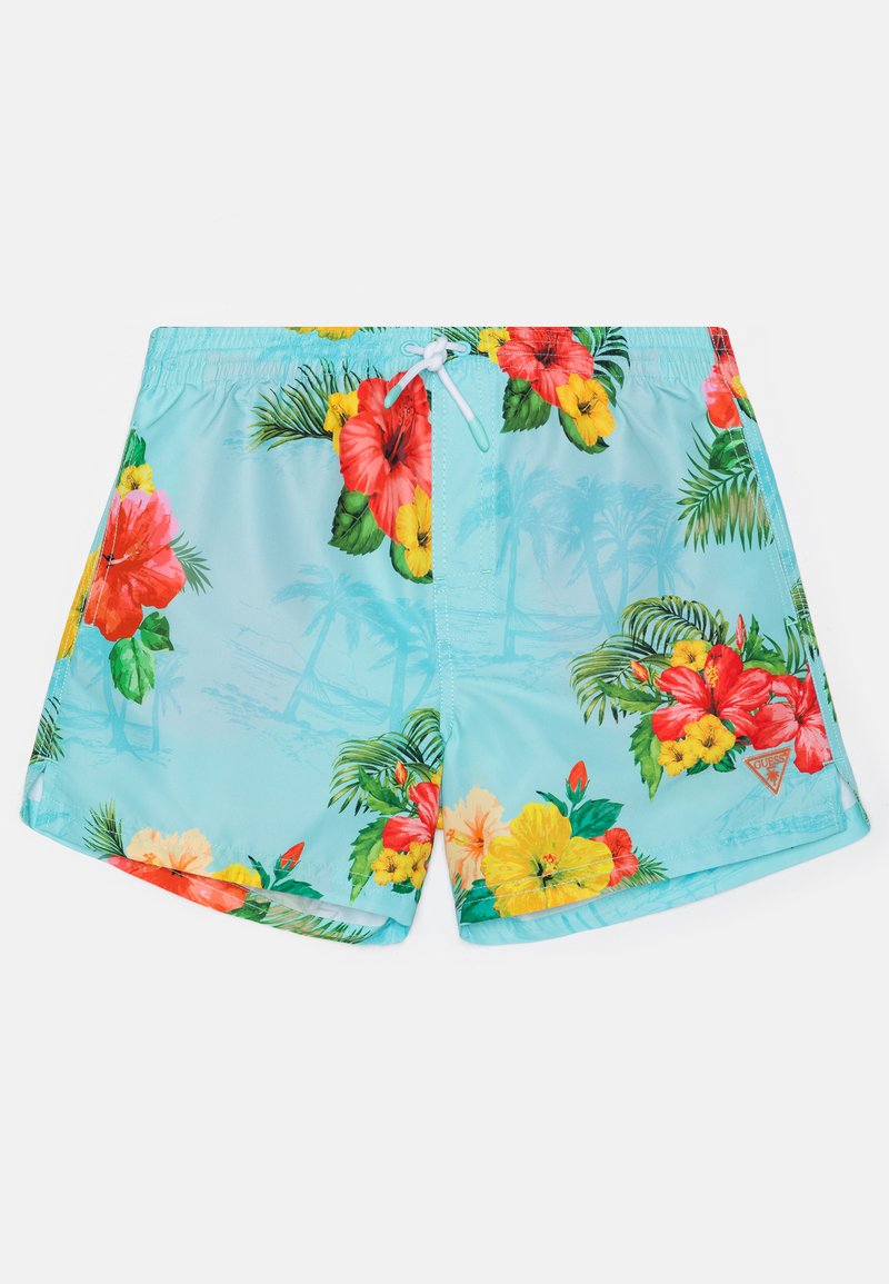 Guess JUNIOR SWIMWEAR TRUNK MINI ME - Bañador - hawaii ibiscus blue ...