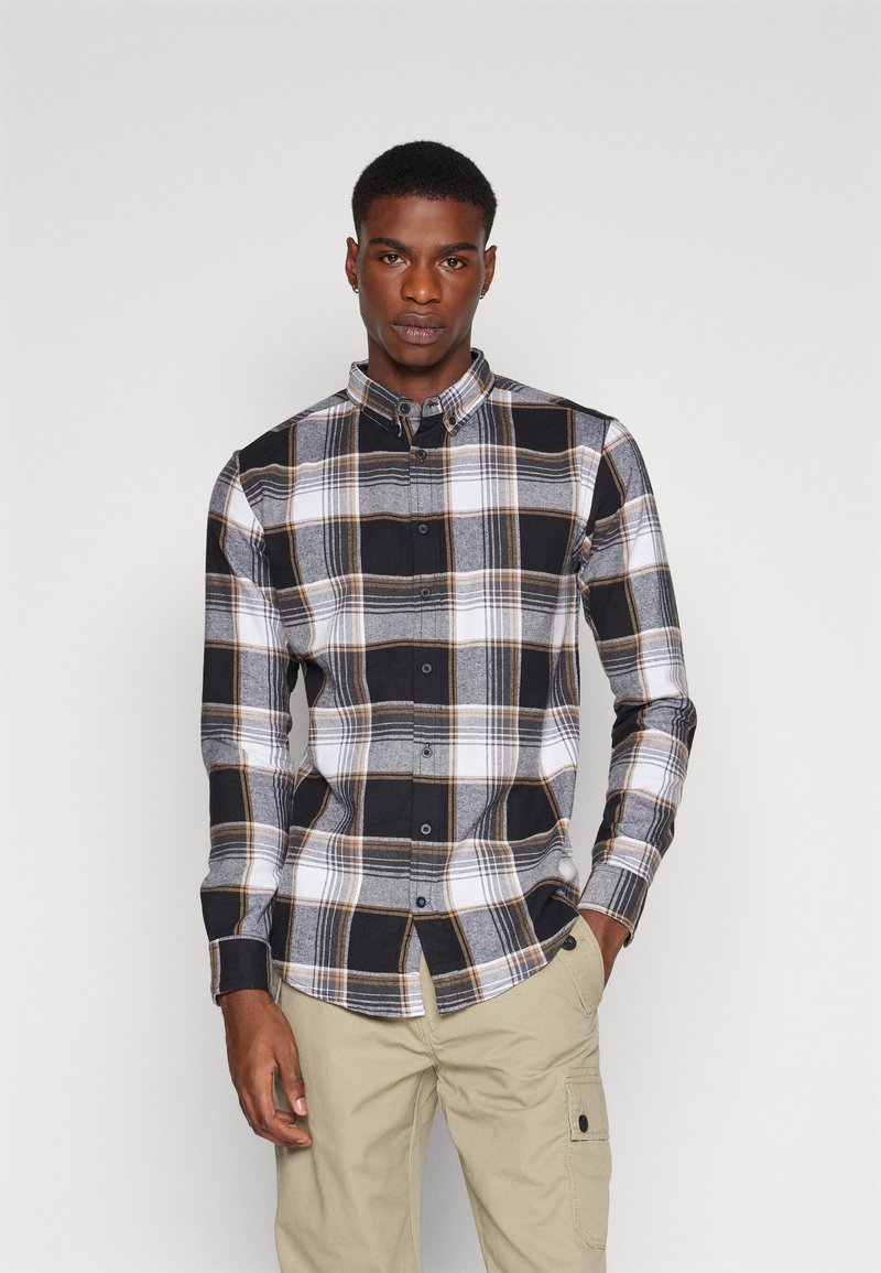 Denim Project Camisa - black/white/yellow check/negro - Zalando.es