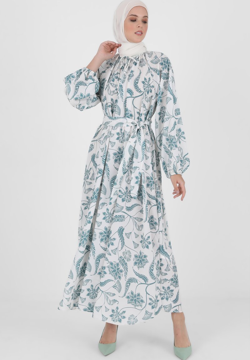 Modanisa CREW NECK RE - Robe longue - white light green/blanc - ZALANDO.FR